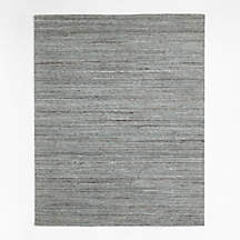 Rimini Wool Loop Steel Blue Area Rug 9'x12' + Reviews | Crate & Barrel