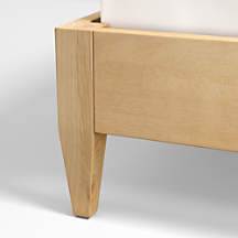 Rio White Leather and Wood Queen Bed Frame + Reviews | Crate & Barrel ...