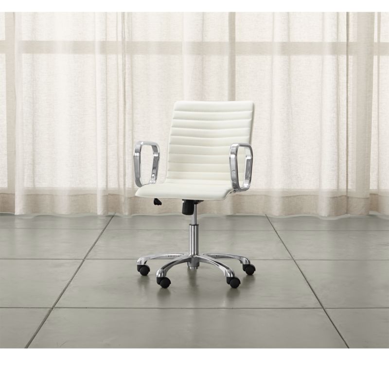 Ripple ivory leather office chair store