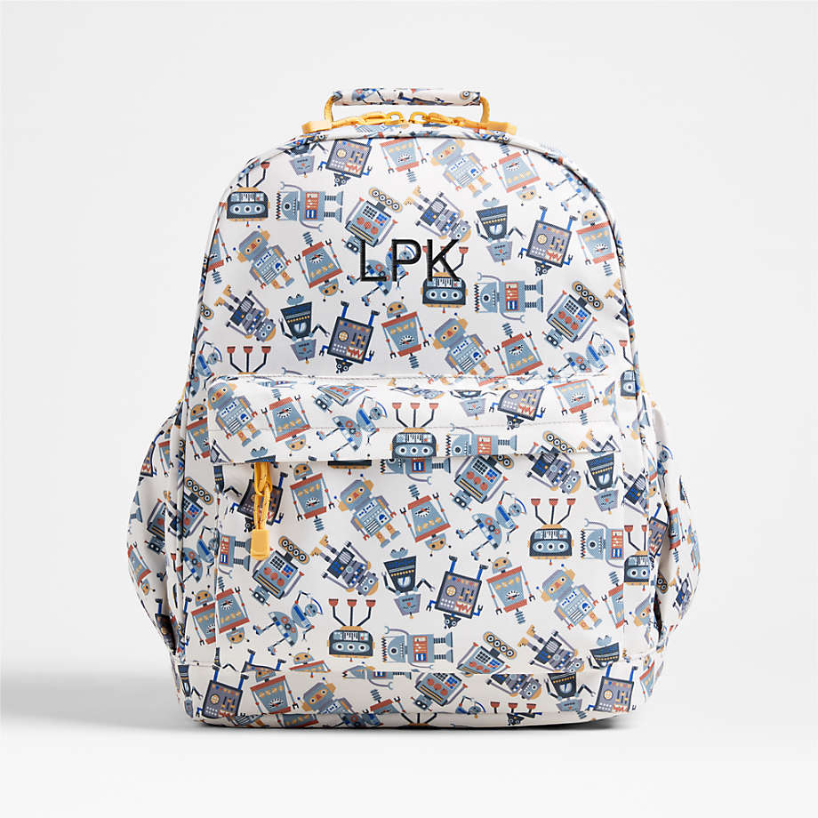 Robot Personalized Large Kids School Backpack with Side Pockets | Crate ...