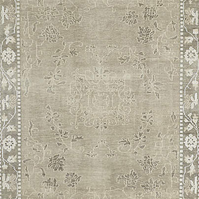 Rochelle Traditional Floral Grey Area Rug 8'x10' + Reviews | Crate & Barrel