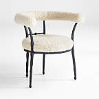 Rodin White Boucle Dining Accent Chair by Athena Calderone | Crate & Barrel