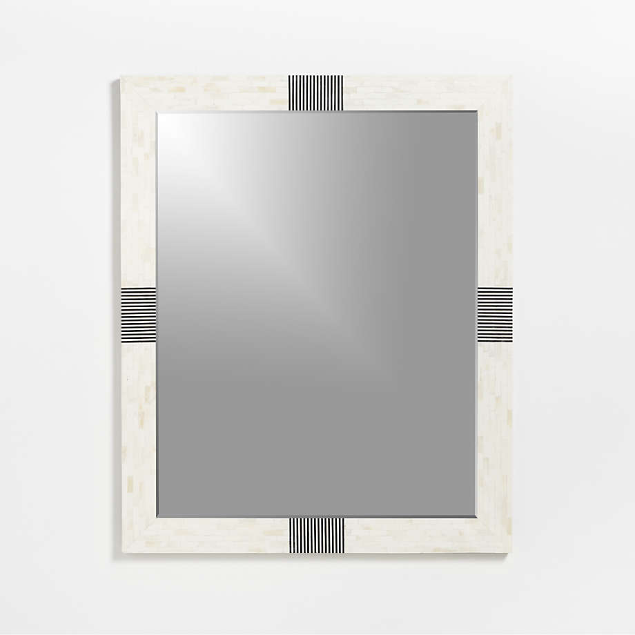 Roman Rectangular Bone Inlay Wall Mirror | Crate & Barrel