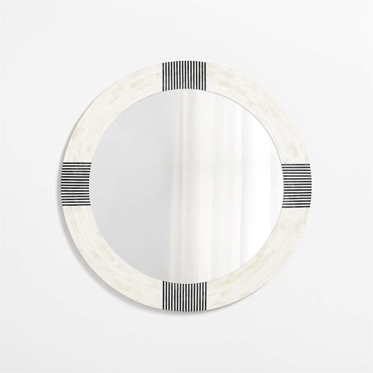 Roman Round Bone Inlay Wall Mirror | Crate & Barrel