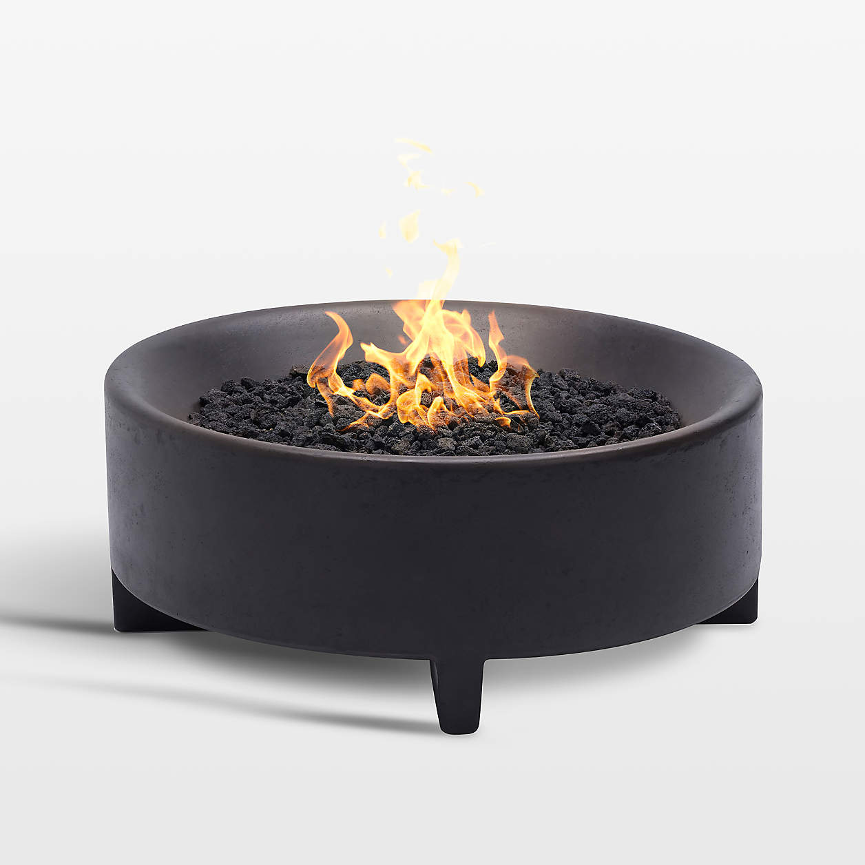 Neighbor Rook Round Charcoal Natural Gas Fire Table | Crate & Barrel
