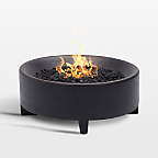 Neighbor Rook Round Charcoal Natural Gas Fire Table | Crate & Barrel