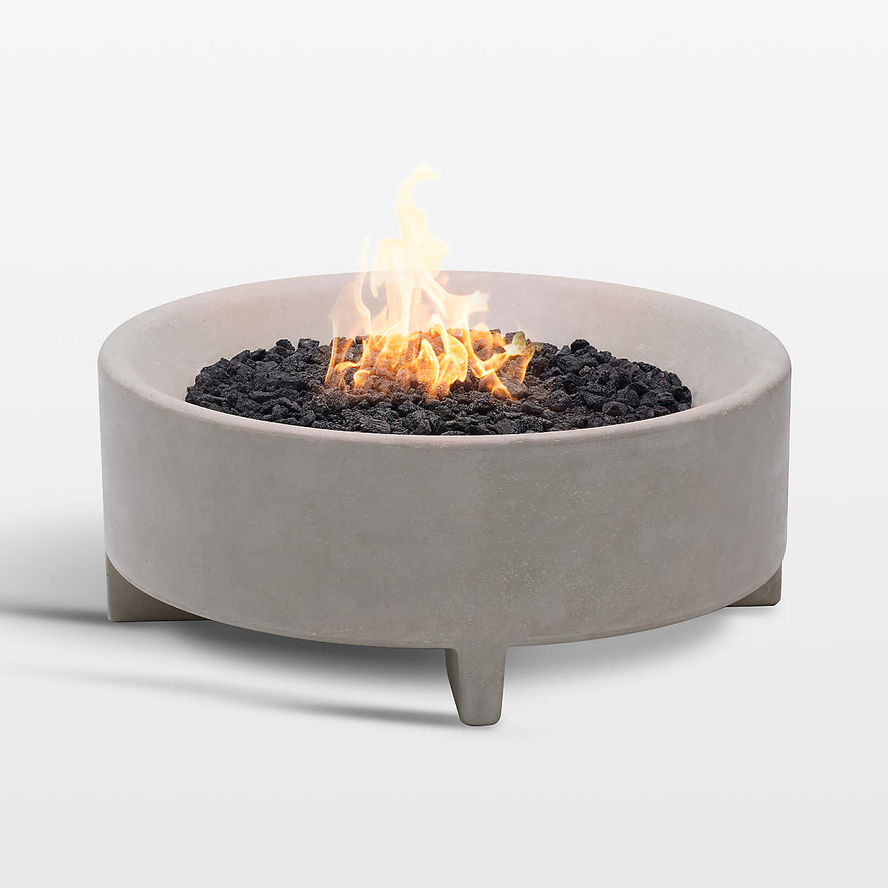 Neighbor Rook Round Stone Natural Gas Fire Table | Crate & Barrel
