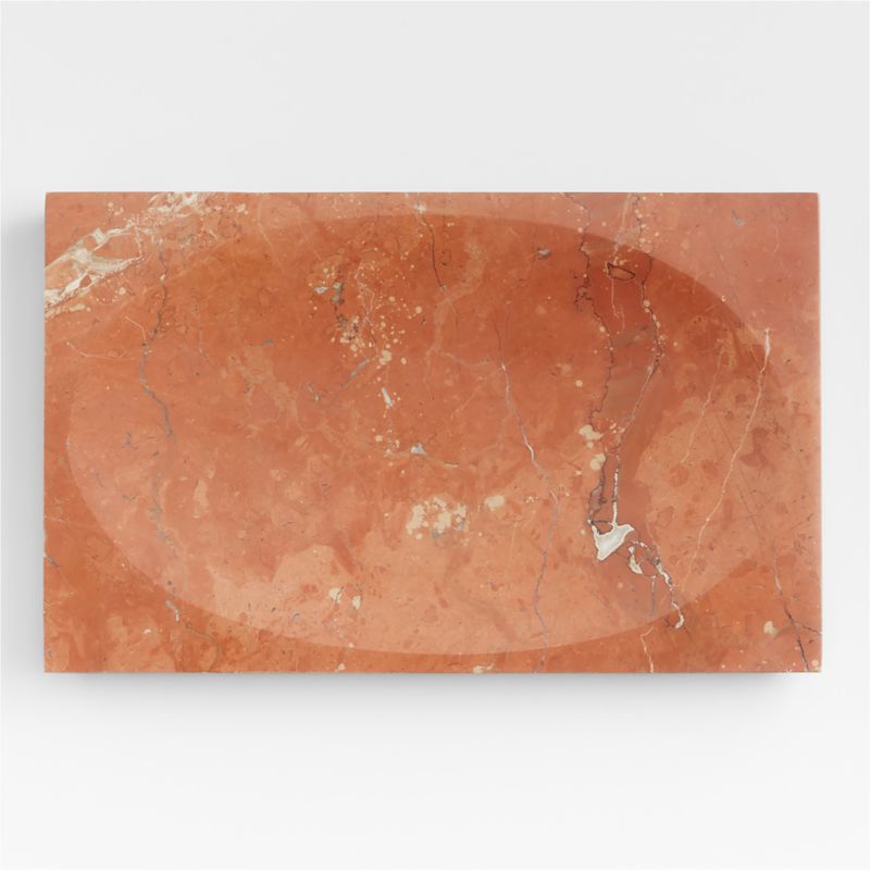 Rosa Marble Rectangle Board by Athena Calderone | Crate & Barrel