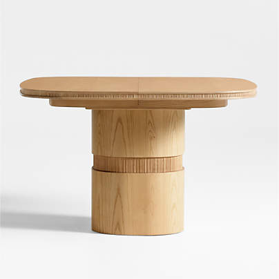 Tate 60" Walnut Wood Round Dining Table + Reviews | Crate & Barrel