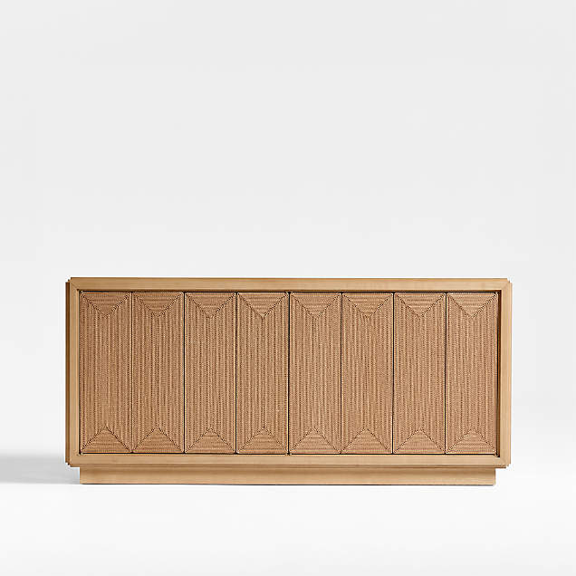 Mota 80" Natural Burl Wood Storage Media Console + Reviews | Crate ...