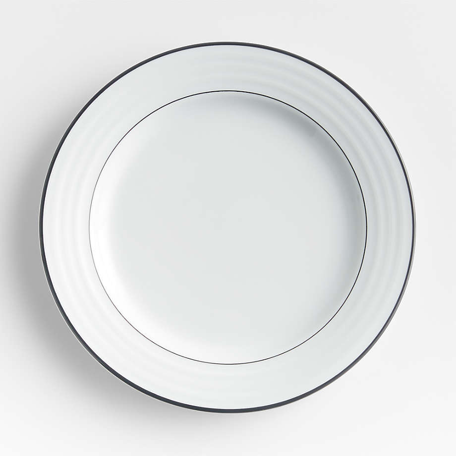 Roulette Black Band Dinner Plate + Reviews | Crate & Barrel