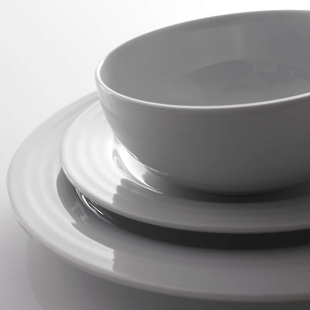 Roulette White Ripple Dinnerware | Crate & Barrel