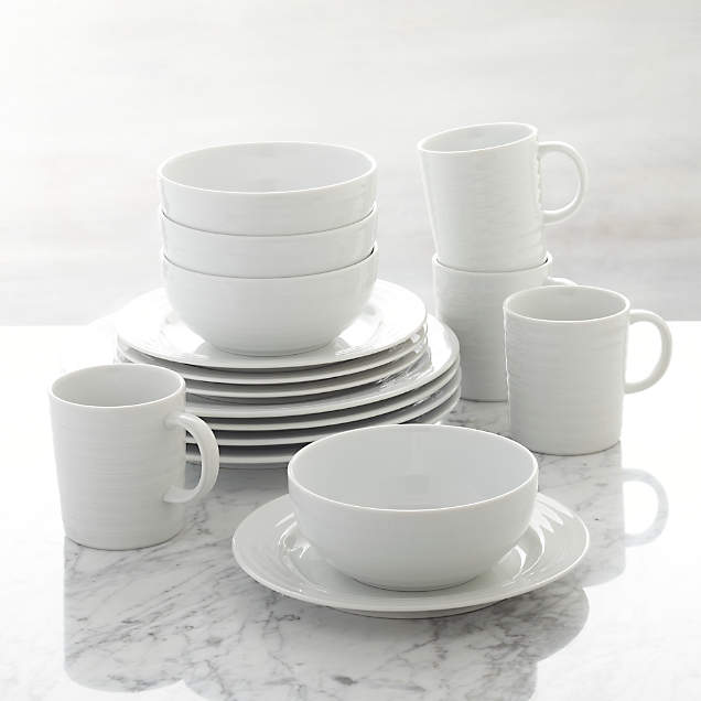 Le Creuset 16-Piece White Dinnerware Set + Reviews | Crate & Barrel