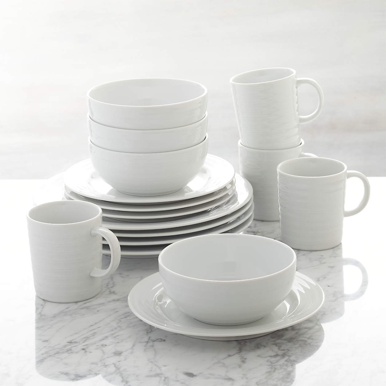 Roulette 16-Piece Dinnerware Set + Reviews | Crate & Barrel