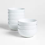 Roulette White Bowls, Set of 8 + Reviews | Crate & Barrel