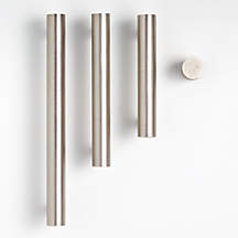 Round 6" Brushed Nickel Bar Pull + Reviews | Crate & Barrel