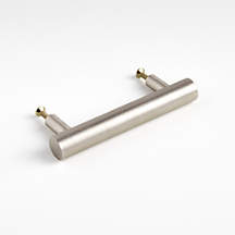 Round 6" Brushed Nickel Bar Pull + Reviews | Crate & Barrel