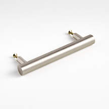 Round 6" Brushed Nickel Bar Pull + Reviews | Crate & Barrel