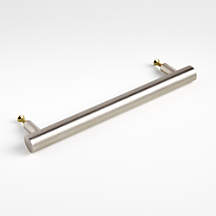 Round 6" Brushed Nickel Bar Pull + Reviews | Crate & Barrel