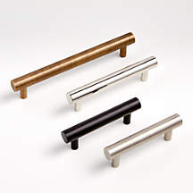 Round 6" Antique Brass Bar Pull + Reviews | Crate & Barrel