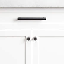 Round 3" Matte Black Bar Pull + Reviews | Crate & Barrel
