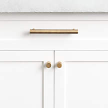 Round 6" Antique Brass Bar Pull + Reviews | Crate & Barrel