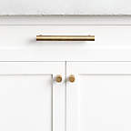 Round 6" Antique Brass Bar Pull + Reviews | Crate & Barrel
