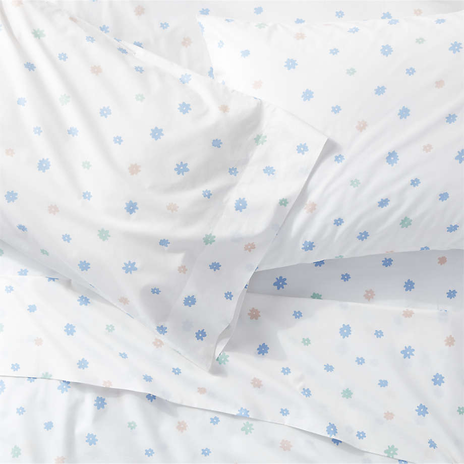 Organic Roxy Marj Floral Puppy Queen Sheet Set + Reviews | Crate & Kids