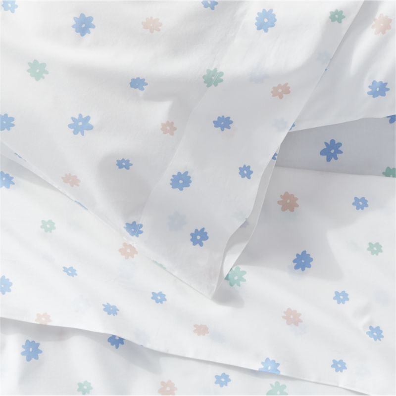 Organic Roxy Marj Floral Puppy Queen Sheet Set + Reviews | Crate & Kids