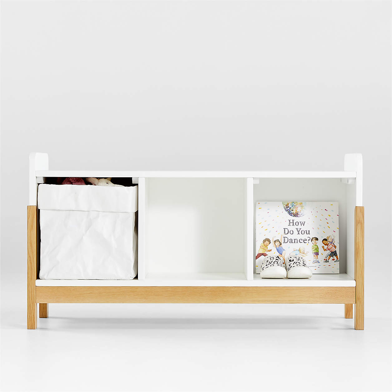 Rue White Wood 3-Cube Low Kids Bookcase & Board Game Storage + Reviews ...
