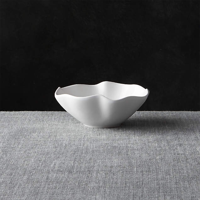 White Ruffle 11" Small Bowl + Reviews | Crate & Barrel