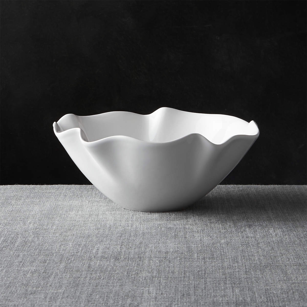 White Ruffle 11" Small Bowl + Reviews | Crate & Barrel