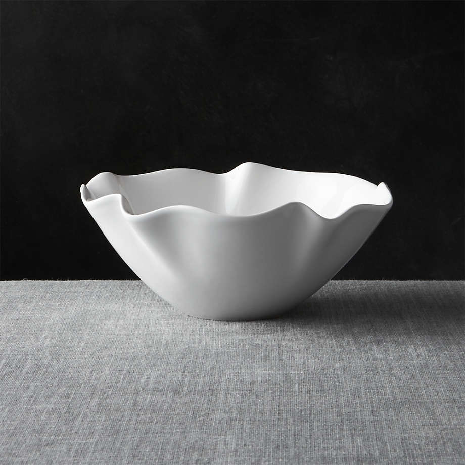 White Ruffle 11" Small Bowl + Reviews | Crate & Barrel