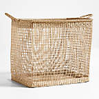 Rybak Large Rectangular Woven Decorative Blanket Basket | Crate & Barrel
