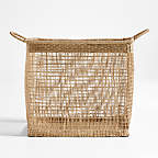 Rybak Large Rectangular Woven Decorative Blanket Basket | Crate & Barrel