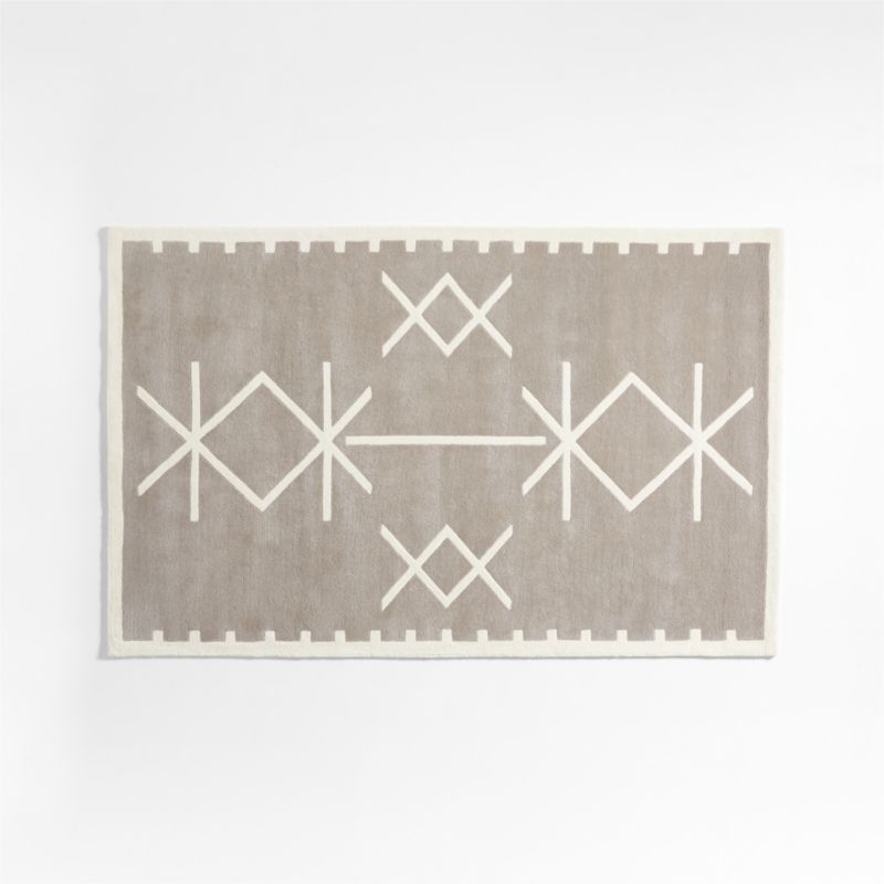 Ryka Responsibly Sourced Wool Grey Geometric Kids Rug 5x8 + Reviews ...