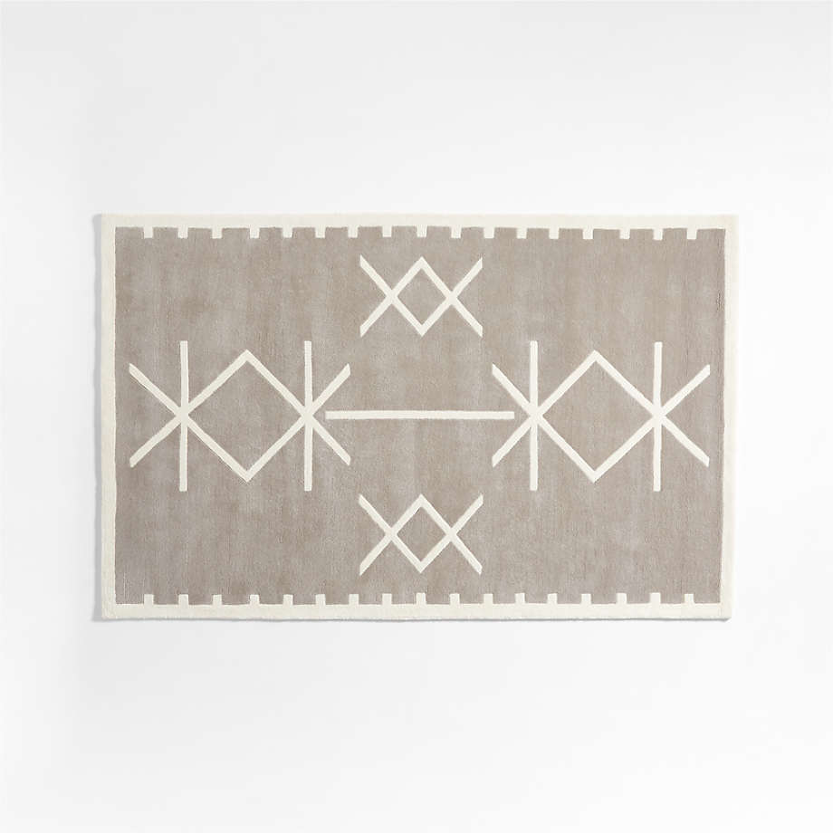 Ryka Responsibly Sourced Wool Grey Geometric Kids Rug 5x8 + Reviews ...