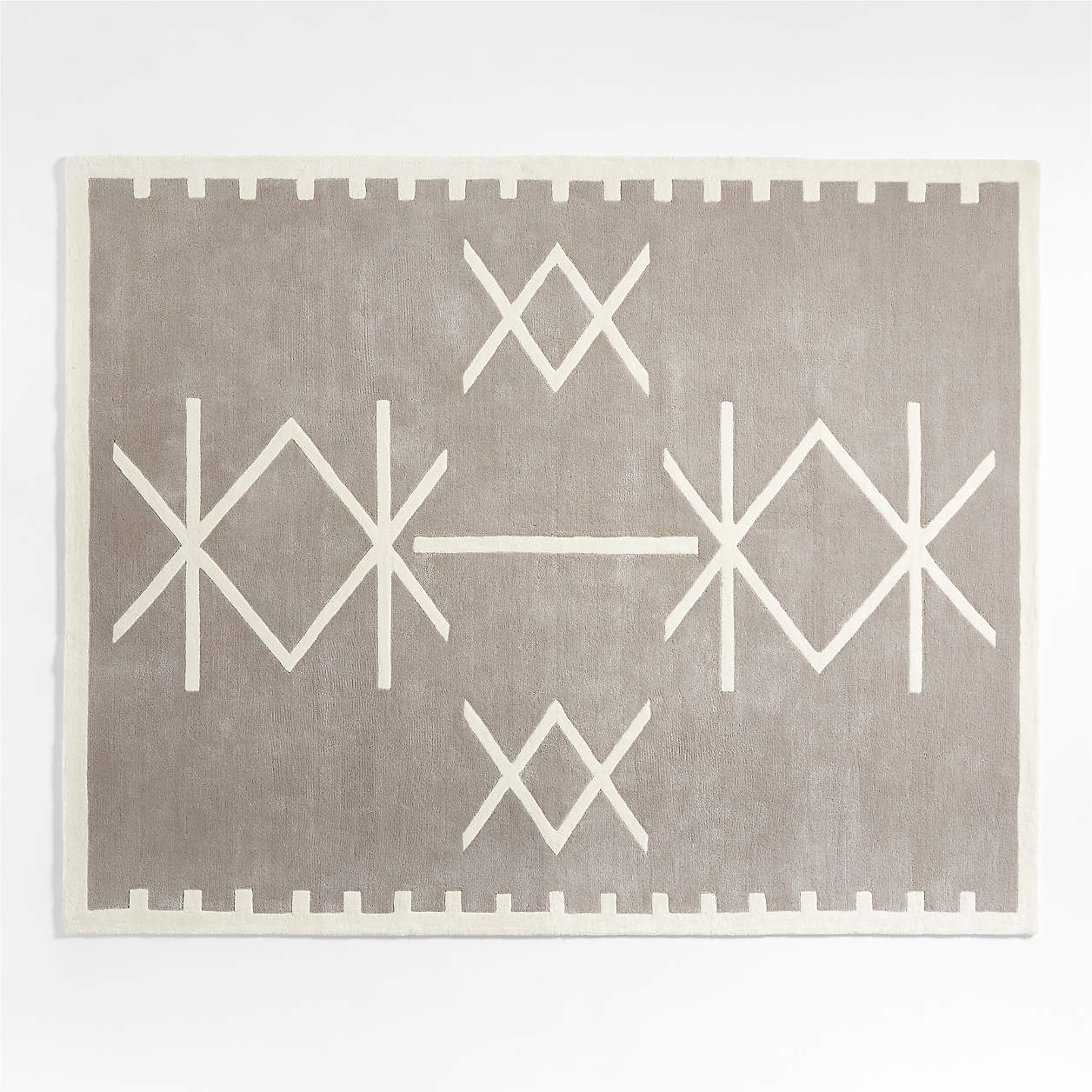 Ryka Responsibly Sourced Wool Grey Geometric Kids Rug 8x10 | Crate & Kids