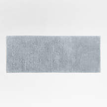 Rylan Organic Cotton Mist Blue Bath Mat 24"x60" + Reviews | Crate & Barrel