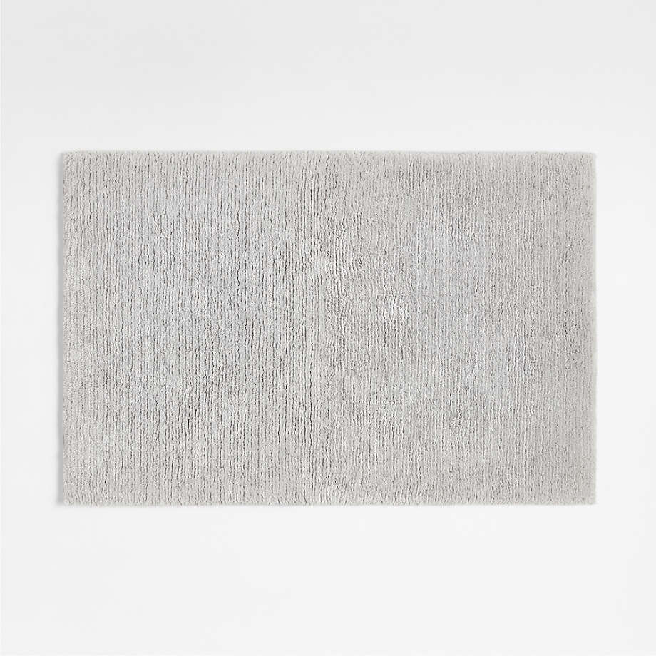 Rylan Organic Cotton Silver Bath Mat 24"x36" + Reviews | Crate & Barrel