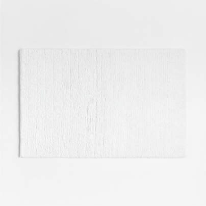 Rylan Organic Cotton White Bath Mat 18"x24" + Reviews | Crate & Barrel