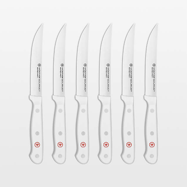 Wusthof Gourmet White Chef's Knife and Utility Knife Set | Crate & Barrel