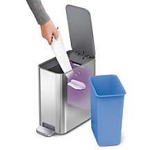 simplehuman Brushed Metal Bathroom Trash Can + Reviews | Crate & Barrel