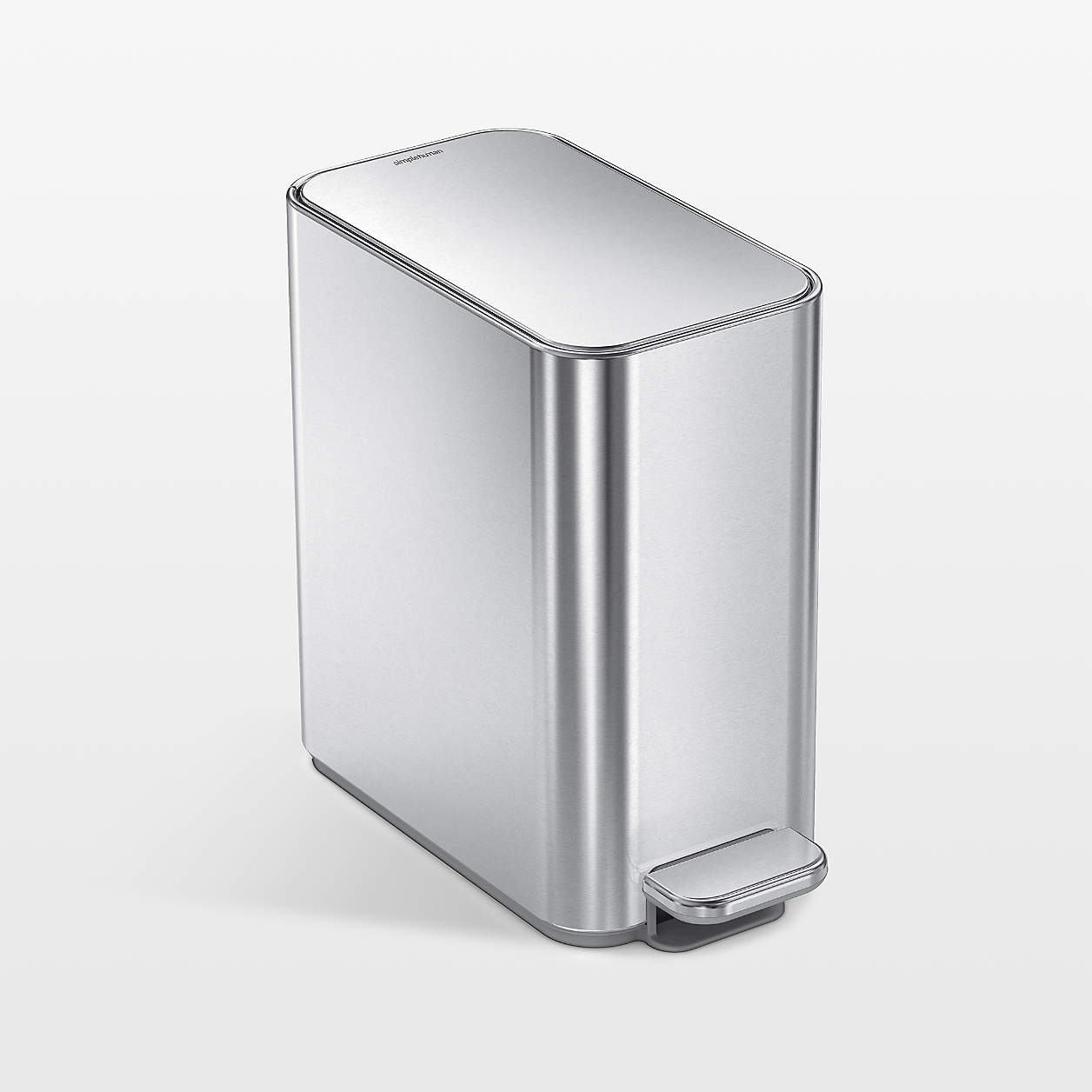 simplehuman Brushed Metal Bathroom Trash Can | Crate & Barrel