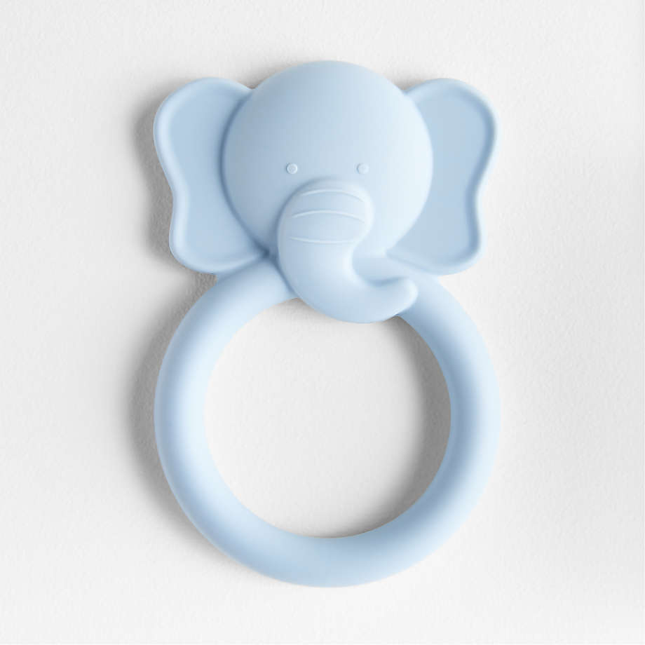 Mushie Blue Elephant Silicone Baby Teether | Crate & Kids