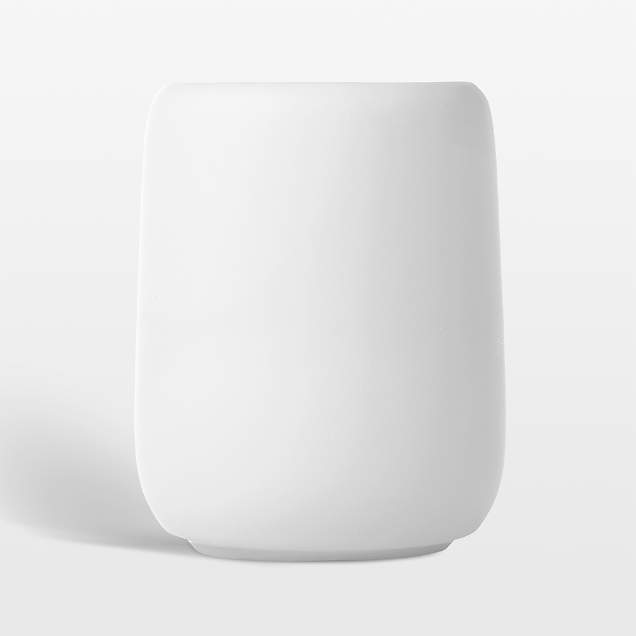 Blomus SONO Ceramic White Oval Bathroom Tray | Crate & Barrel