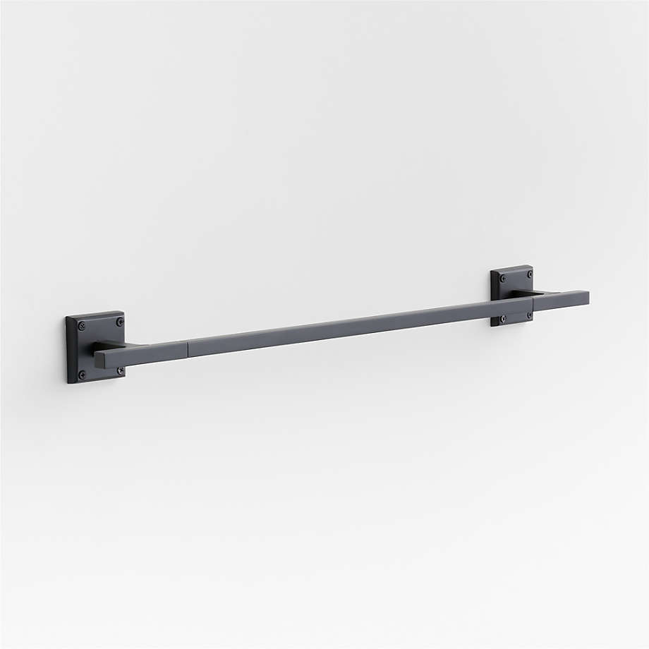 Square Edge Matte Black Bath Towel Bar 24