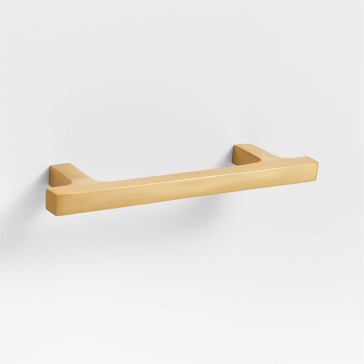 Square Edge 4" Brushed Brass Cabinet Drawer Bar Pull | Crate & Barrel
