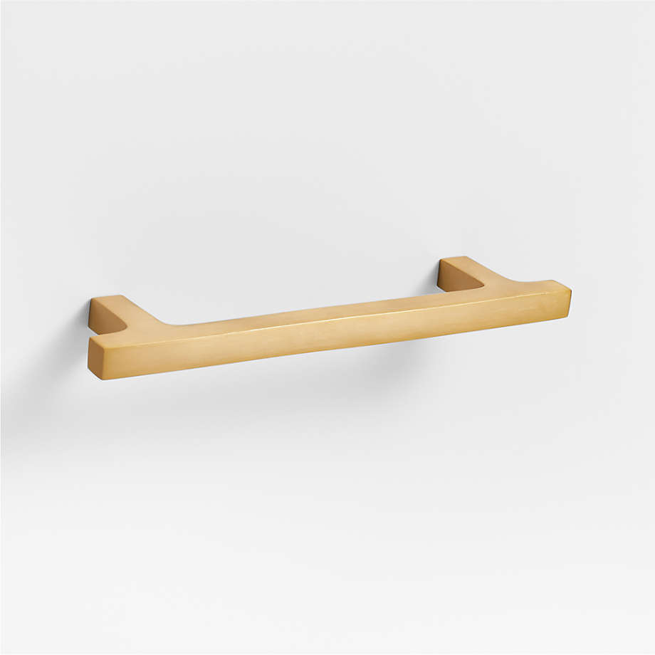 Square Edge 5" Brushed Brass Cabinet Drawer Bar Pull + Reviews | Crate ...