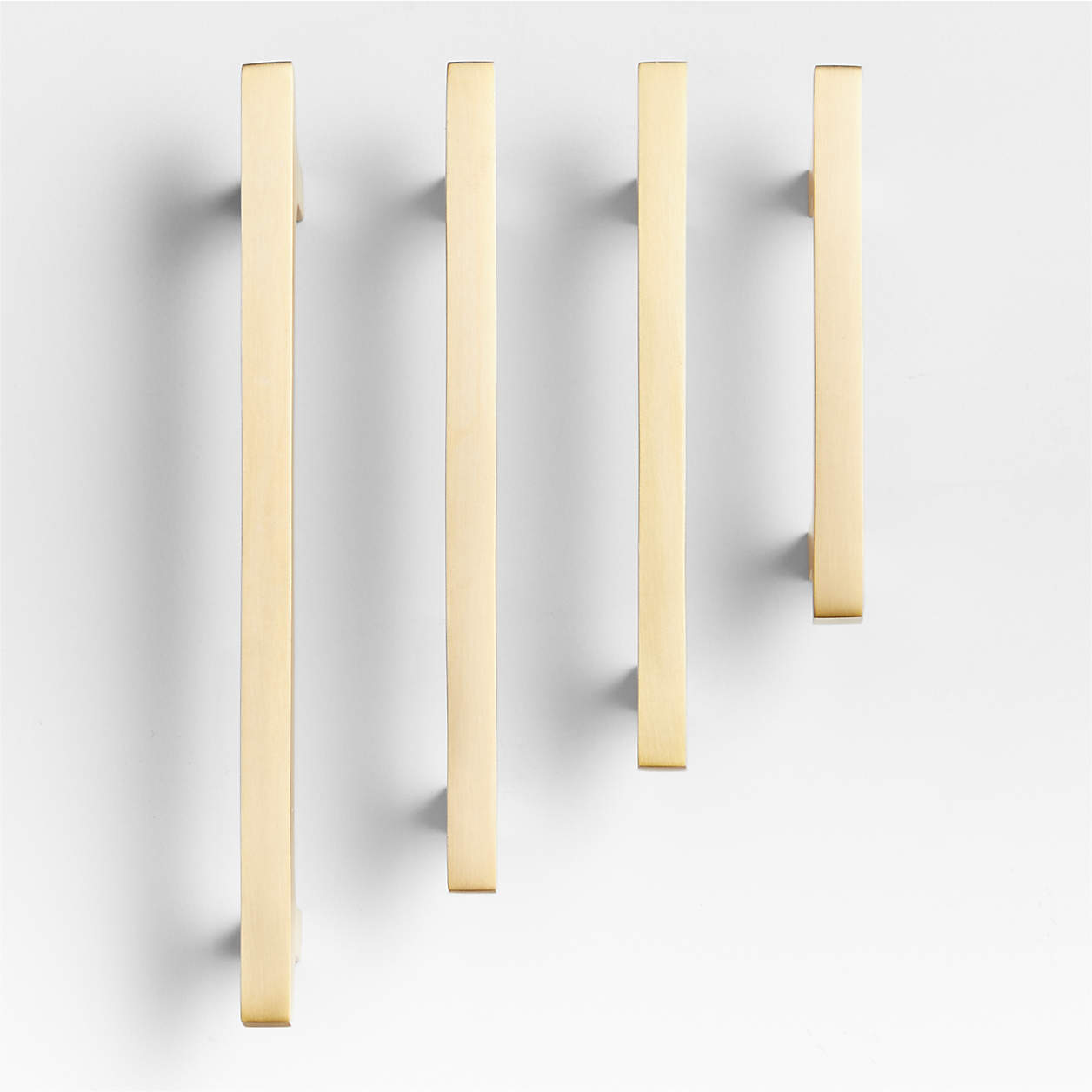Square Edge Brushed Brass Cabinet Drawer Bar Pulls | Crate & Barrel